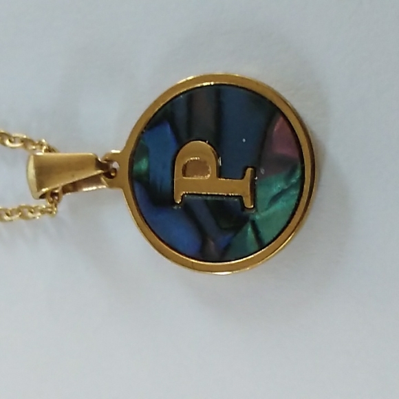 Jewelry | Initial Letter P Necklace Stainless Steel Gold Plated Round ...